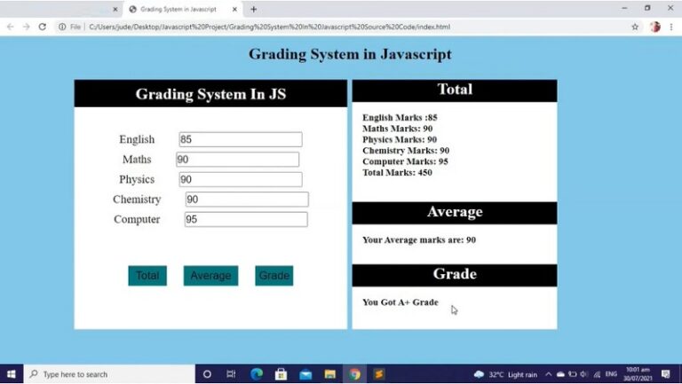 Download Grading System Source Code In Javascript - otw.cam