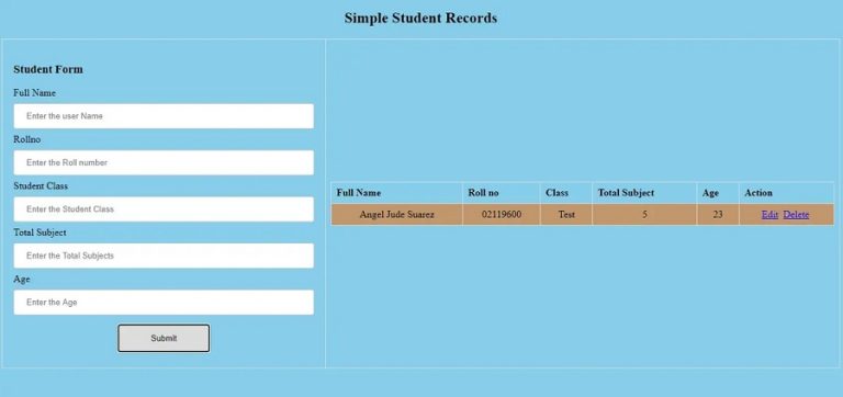 Student Management System Source Code in JavaScript - otw.cam