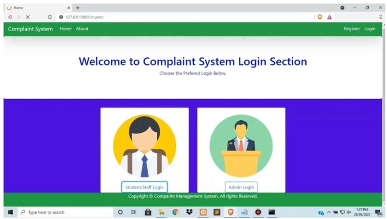 Complaint Management System Source Code in Django - otw.cam