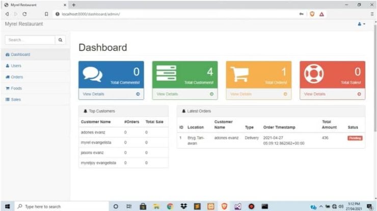 Restaurant Management System Project in Django - otw.cam